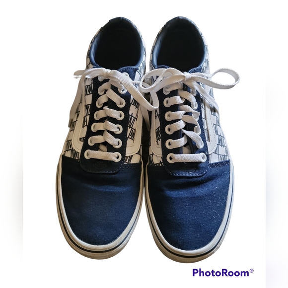 Vans | Shoes | Vans Bluewhite Old Skool Sneakers Sz 8 | Poshmark